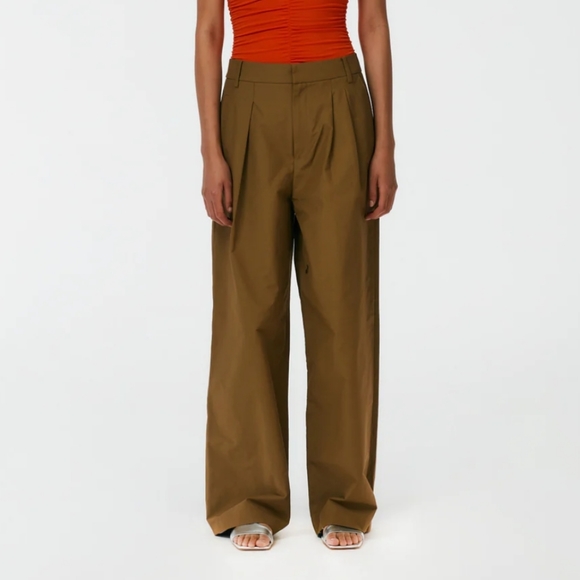 Tibi | Pants & Jumpsuits | Tibi Cotton Nylon Stella Pant Beige 4 | Poshmark